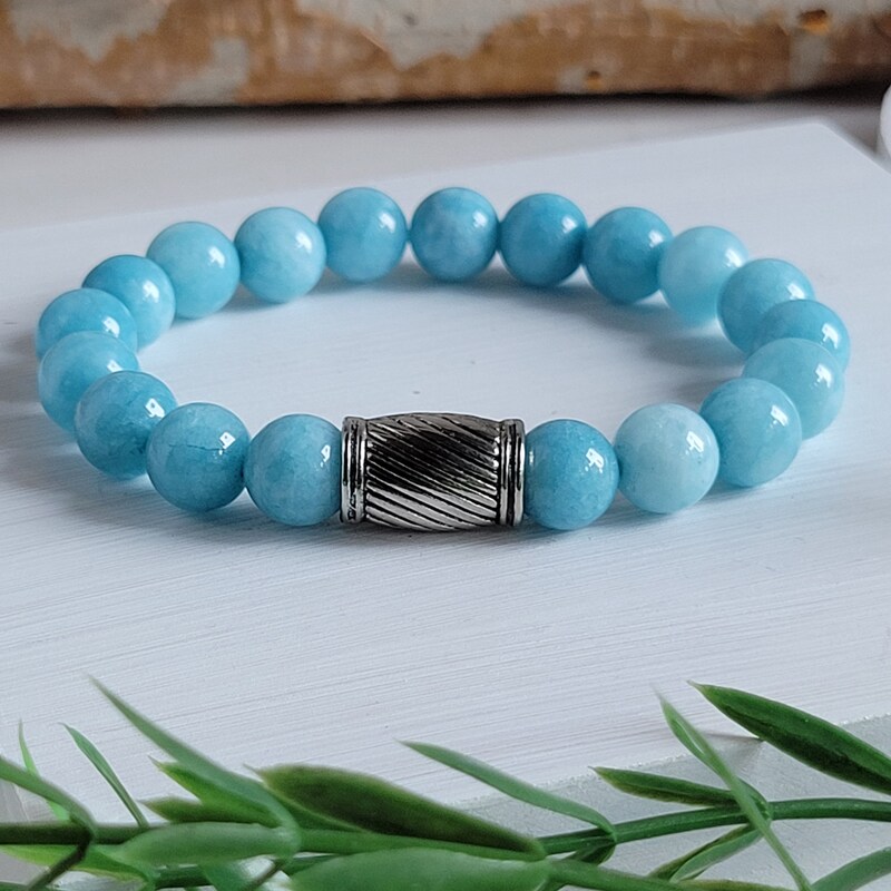 Light Blue Bead Bracelet - Etsy