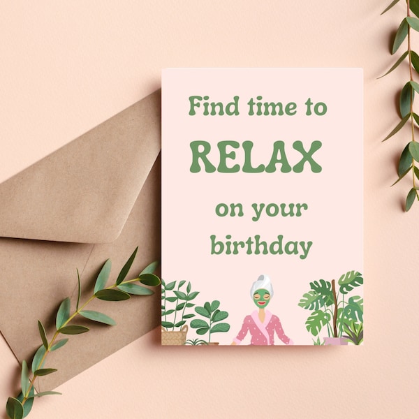 Relax Birthday Card - Etsy
