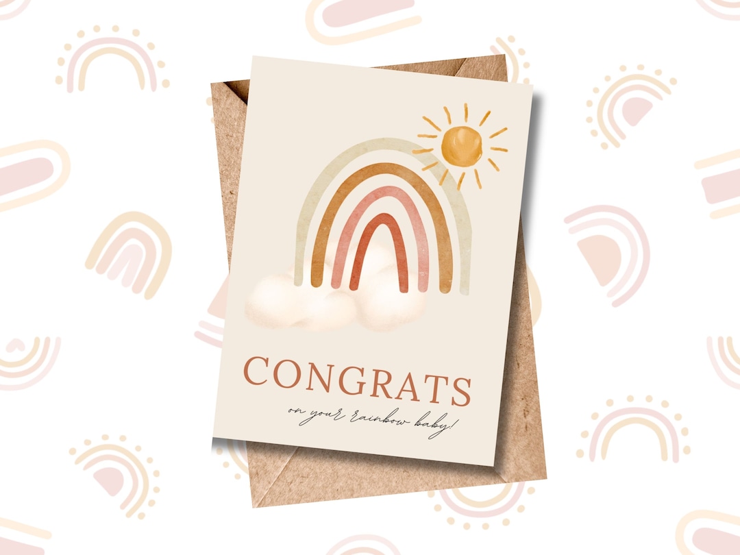 Rainbow Baby Baby Shower Card - Congrats on Your Rainbow Baby - Miracle ...