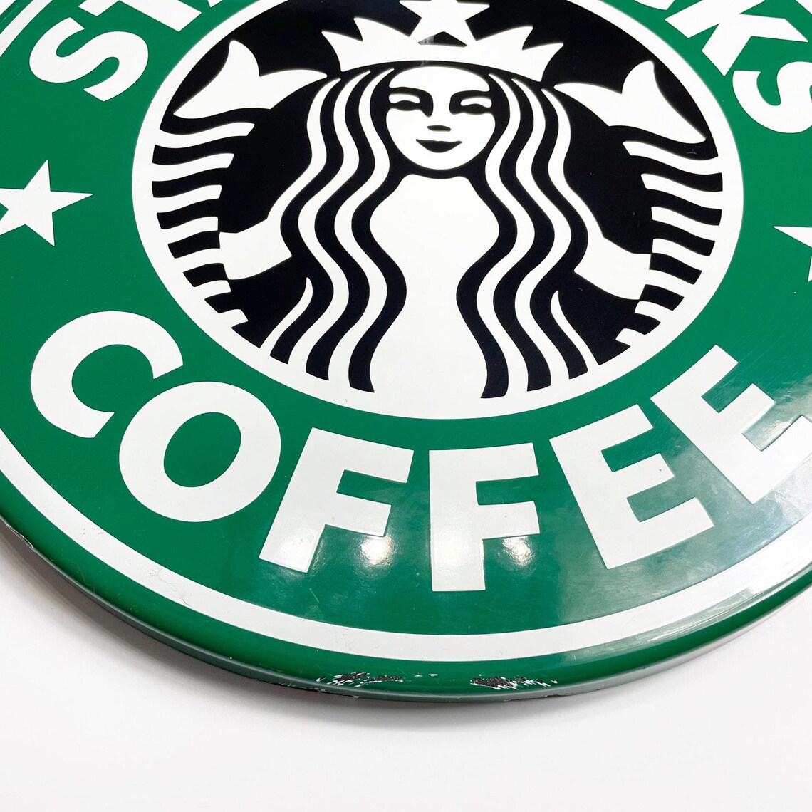 RARE Starbucks Coffee Mermaid Enamel Metal Indoor Outdoor 15 Round Sign ...