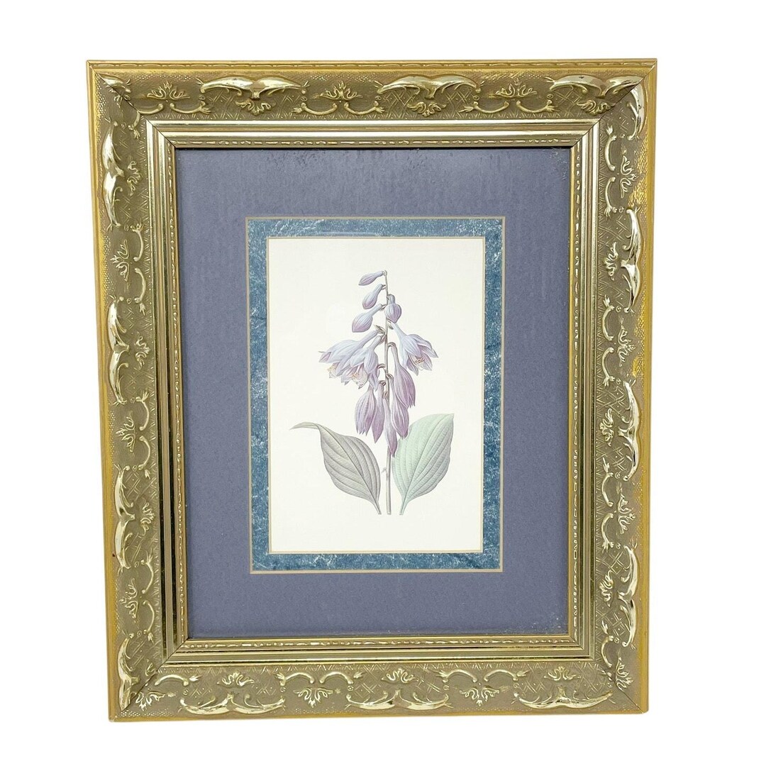 Vintage Goose Greek Collection Gold Ornate Frame Flower Art Decor Iris ...