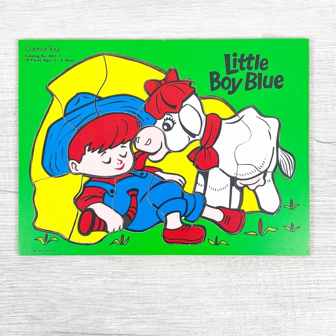 Vintage Connor Toy Little Boy Blue Wooden Puzzle Primary Colors 14 ...