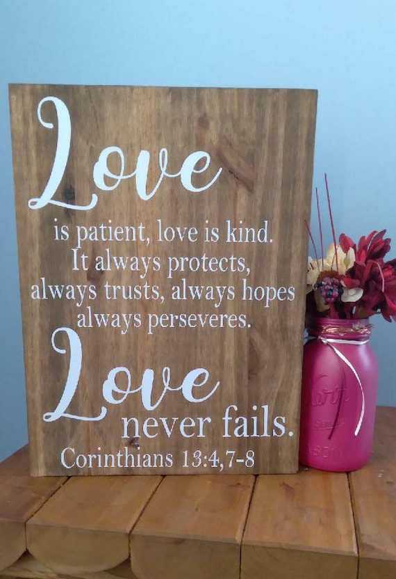 Wedding Sign Love is Patient Love is Kind. It's Always - Etsy