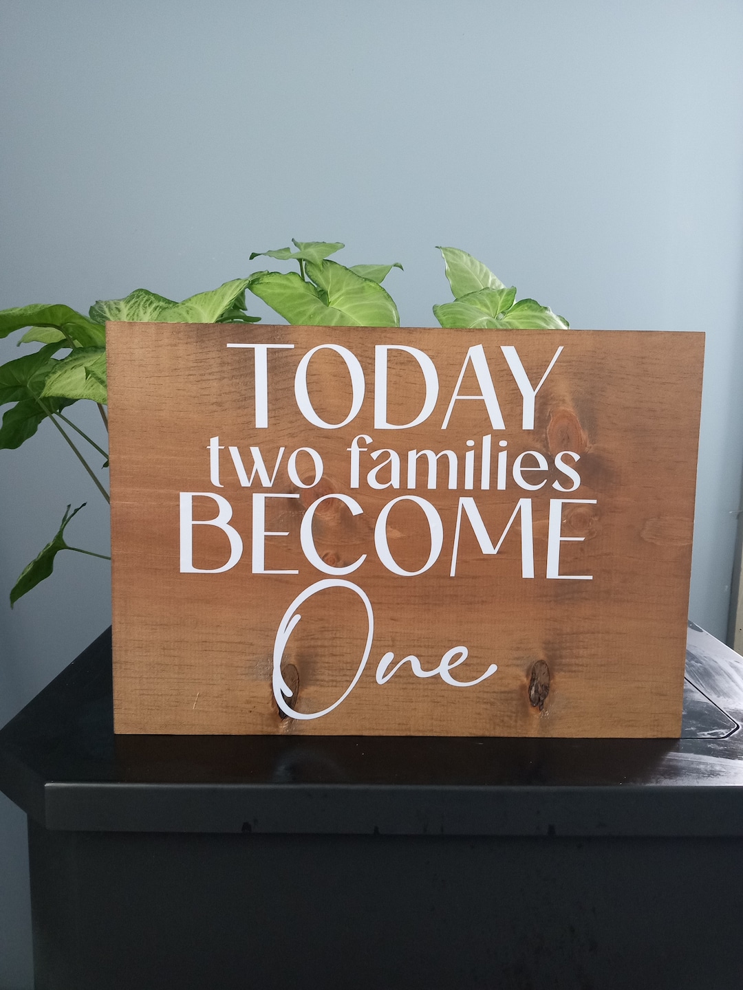 Today Two Families Become One, Sign Size 12x16, Solid Wood, Rustic ...
