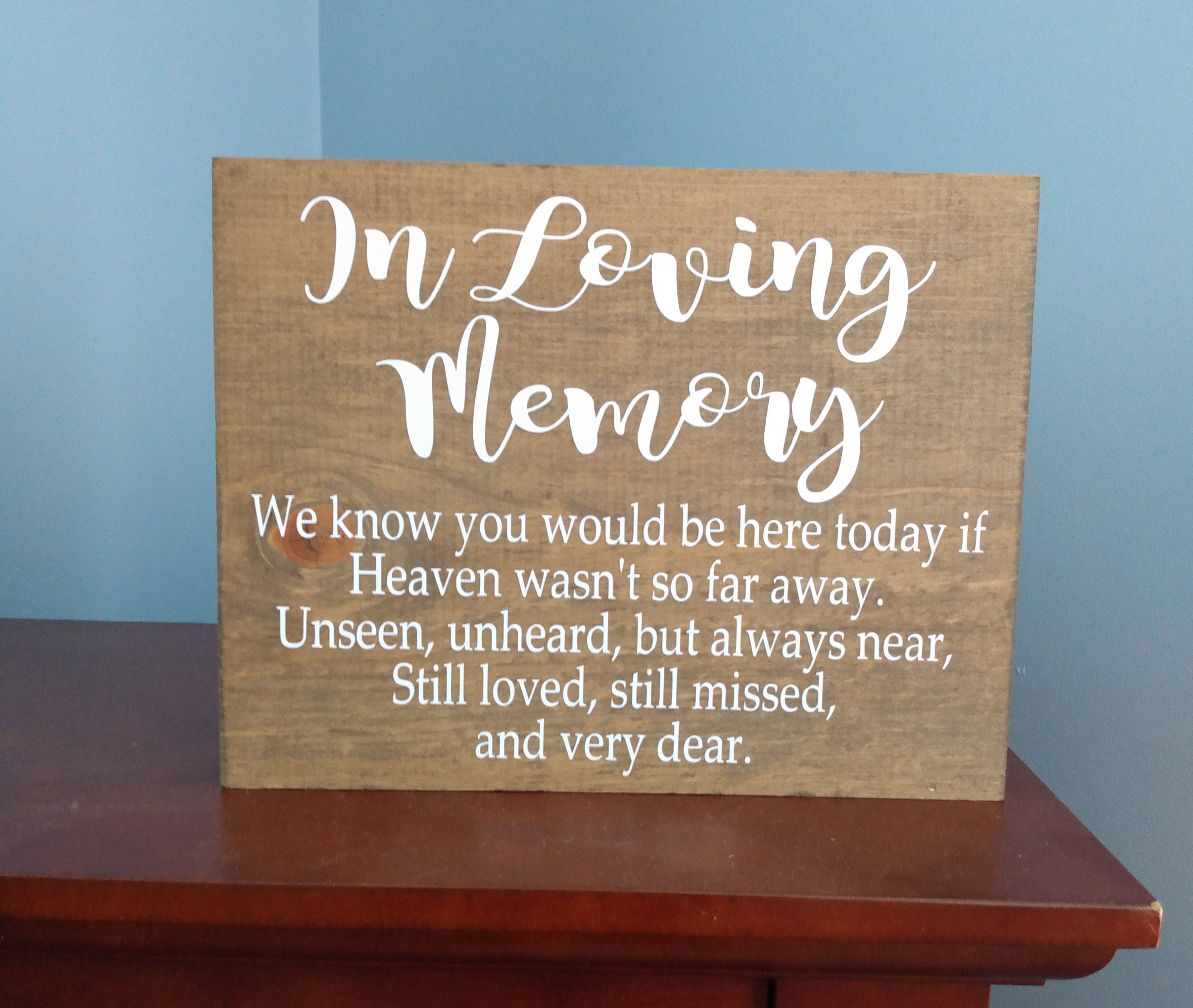 Wood Wedding Sign in Loving Memory and Then we - Etsy