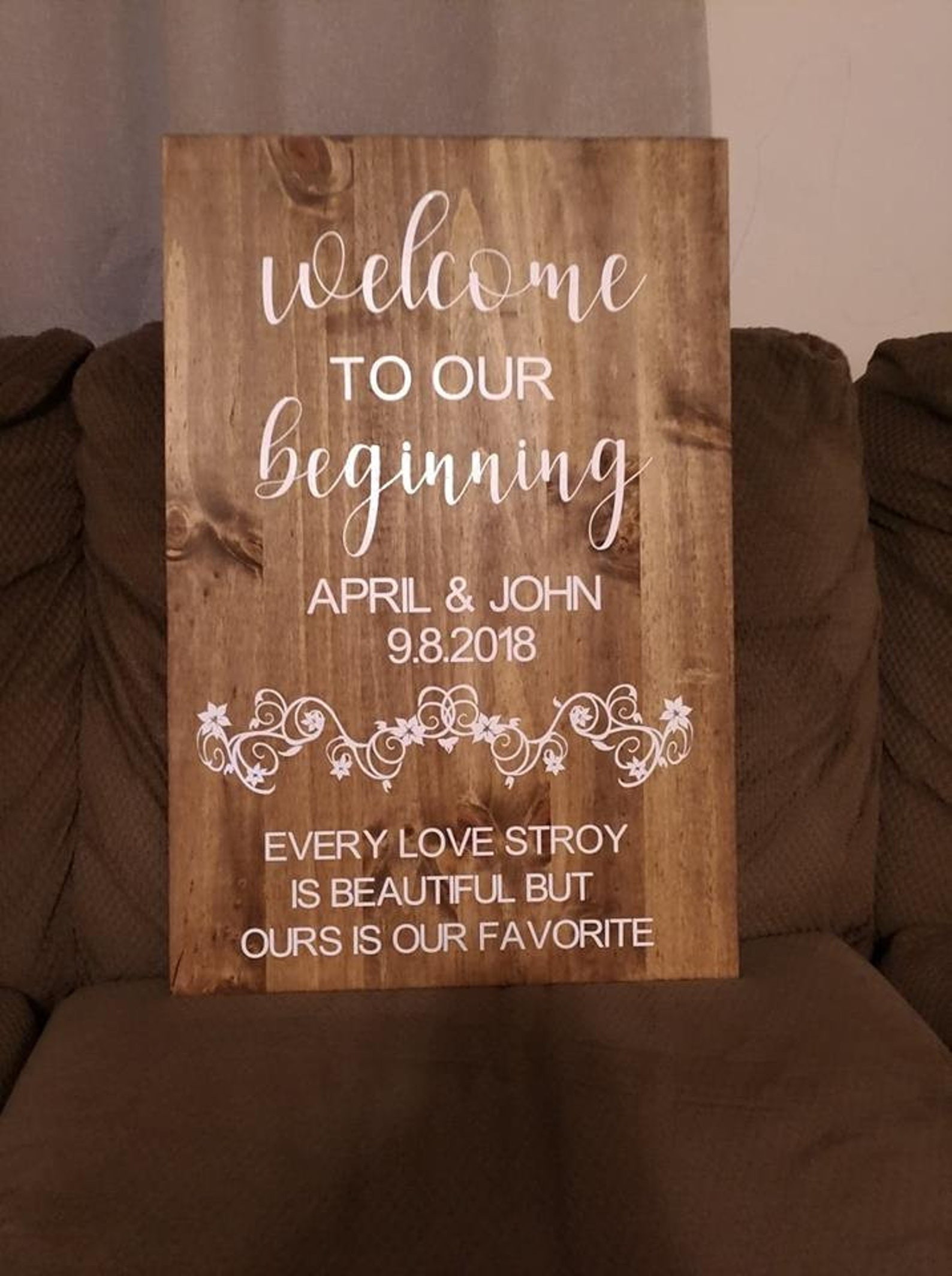 Welcome Wedding Sign, Sign Size 16x24, Customize With Names and Date ...