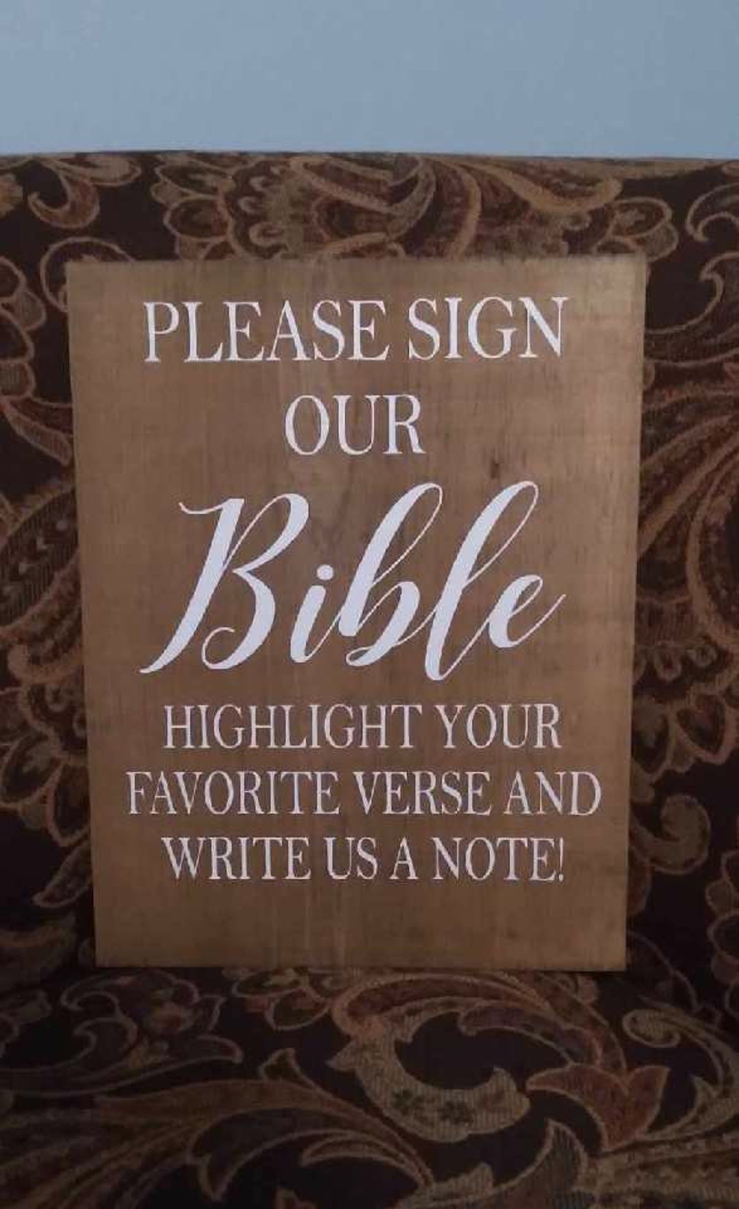 Wedding Wood Sign, Please Sign Our Bible, Size 9x12, - Etsy