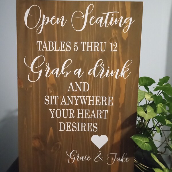 Open Seating Sign - Etsy