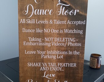 Dance Floor Rules Sign Chalkboard Dance Floor Rules, Custom Printable ...