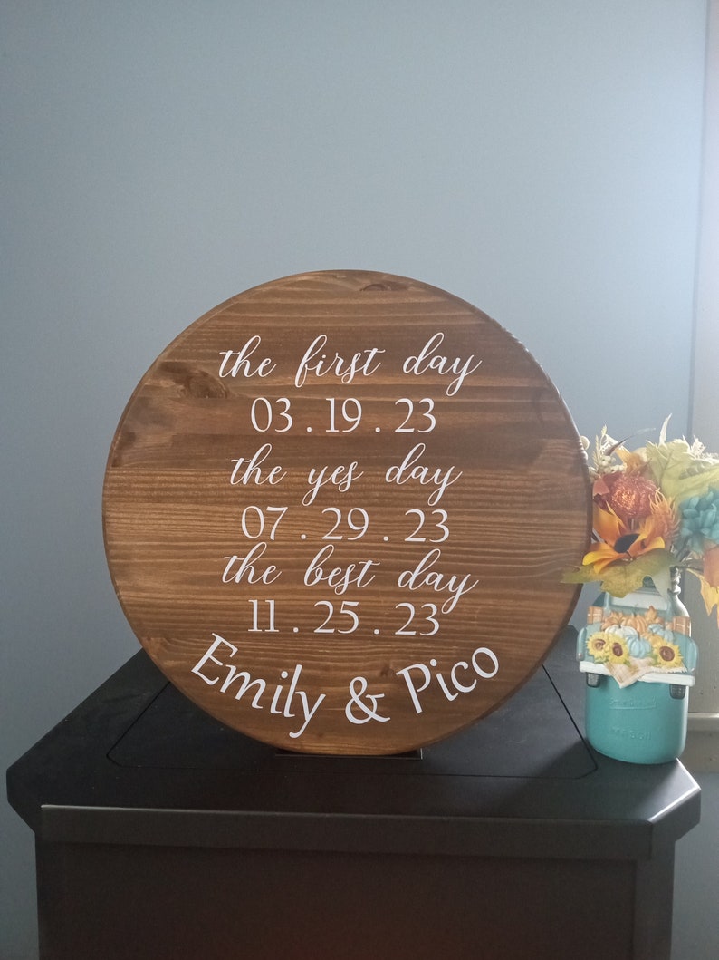 Wedding Sign, First Day, Yes Day, Best Day, Solid Wood 1 Inch Thick, 18 ...