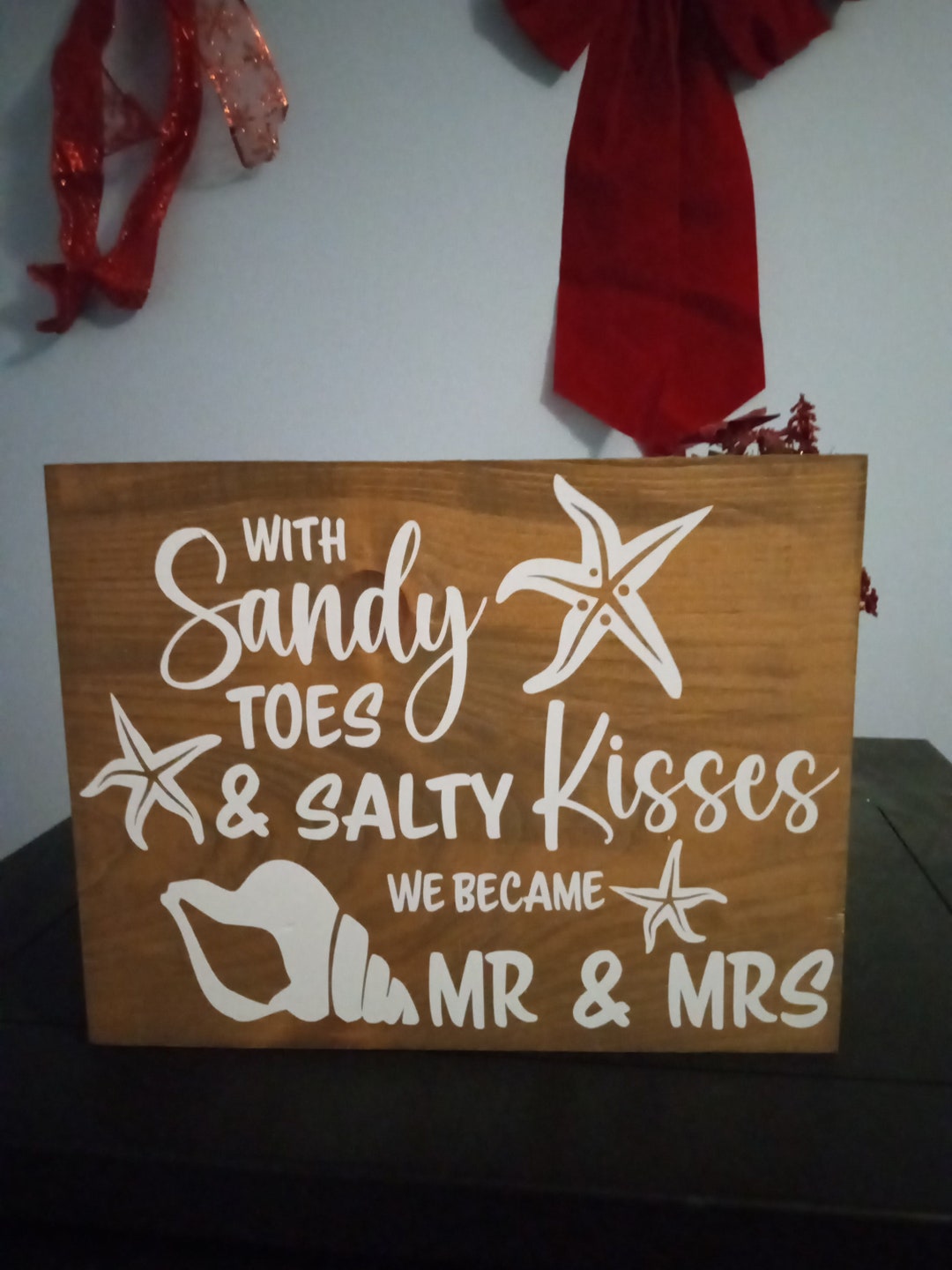 Wedding Sign With Sandy Toes and Salty Kisses We Become Mr - Etsy