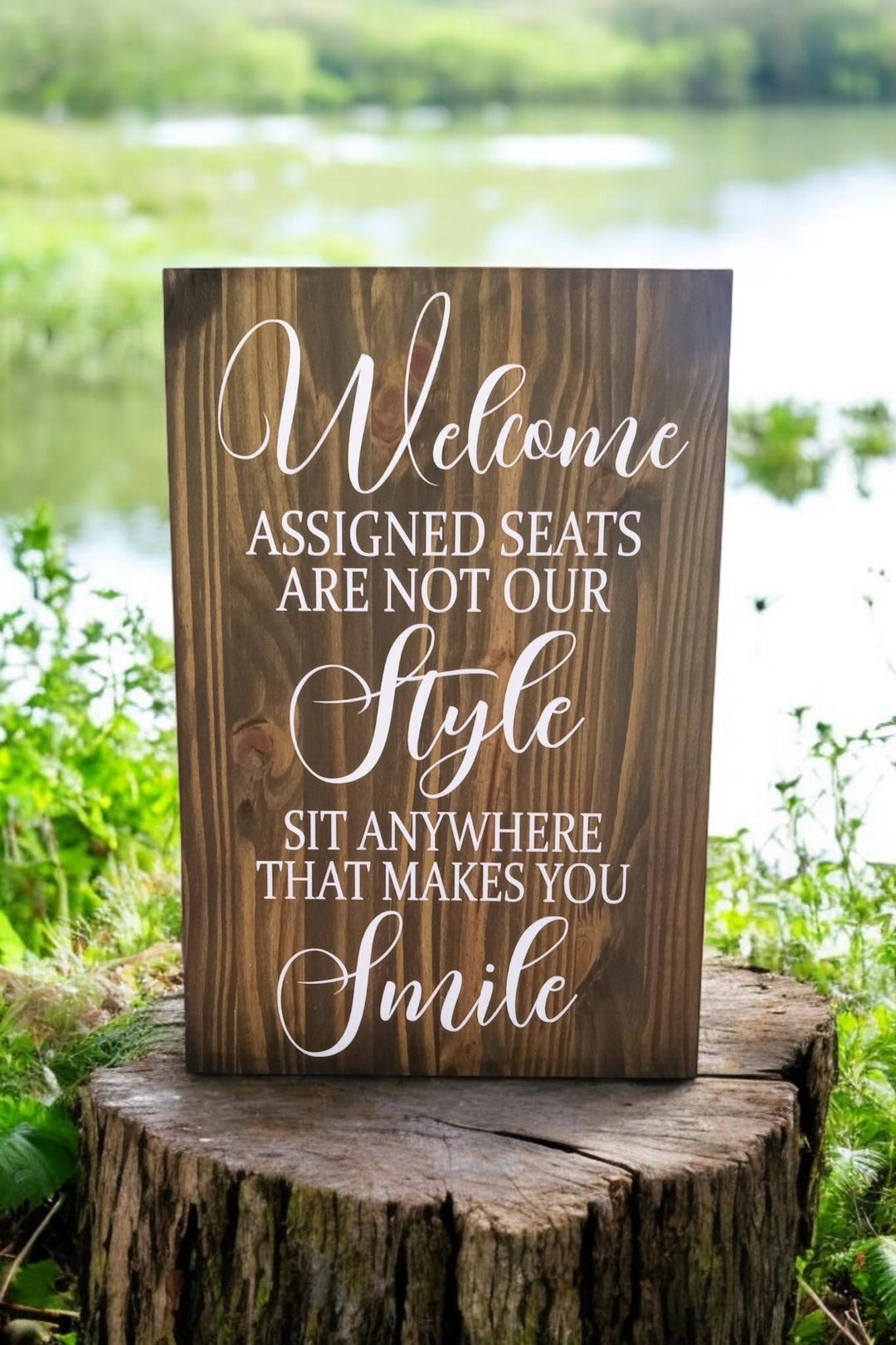 Wood Wedding Sign, Wedding Welcome Sign, Welcome Assigned Seats Our Not ...