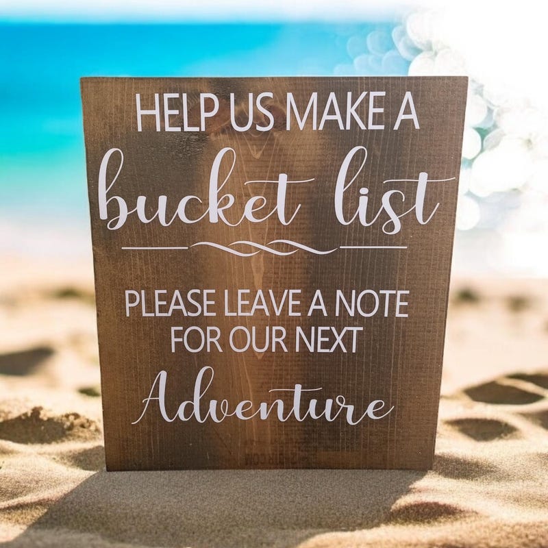 Bucket List Wedding Sign - Etsy