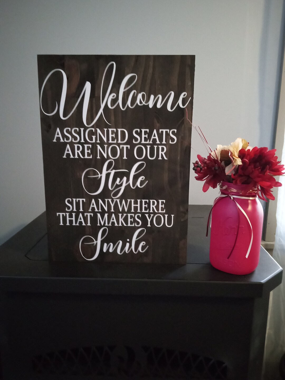 Wood Wedding Sign, Wedding Welcome Sign, Welcome Assigned Seats Our Not ...