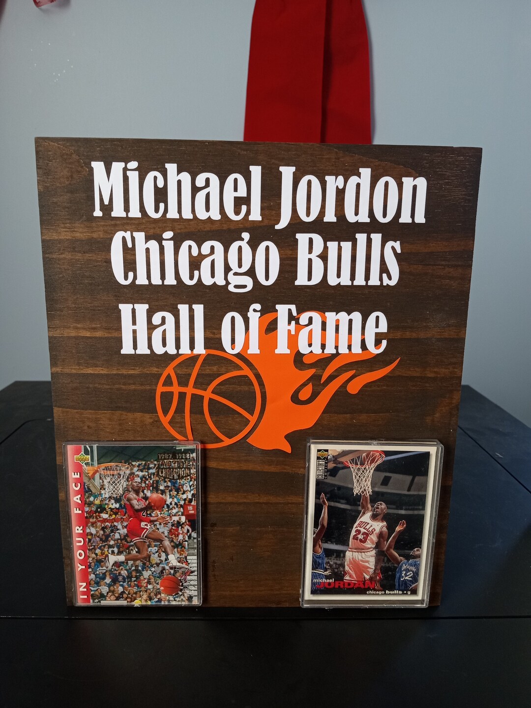 Basketball Sign Michael Jordan Wood Sign With Card on It - Etsy