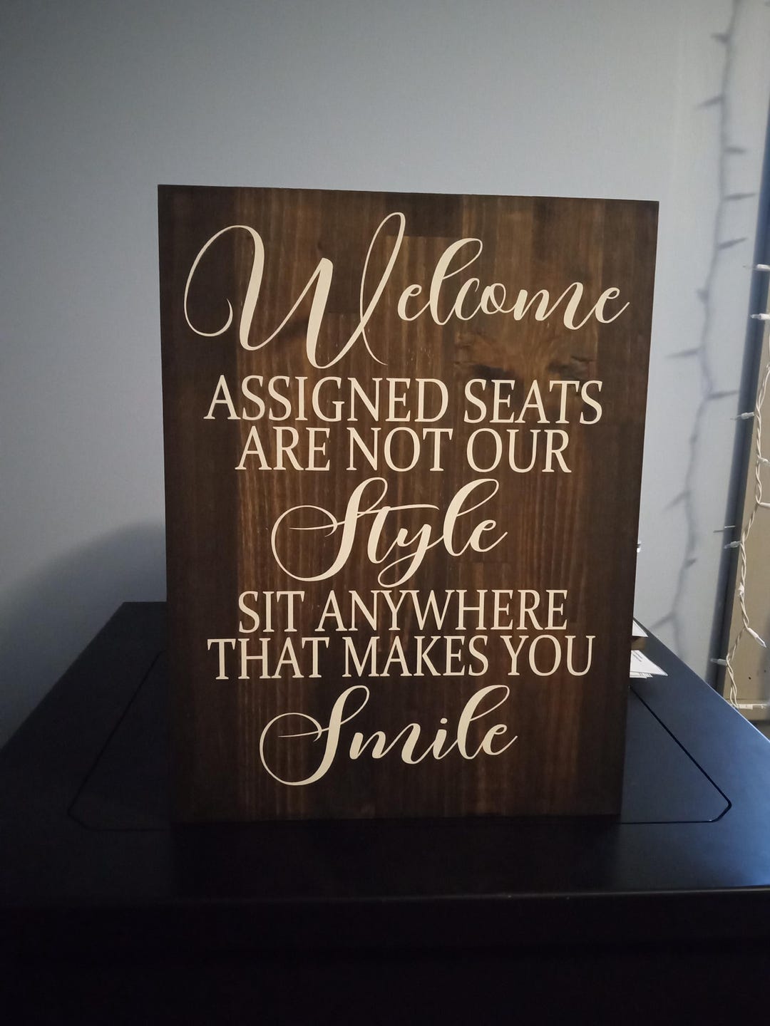 Wood Wedding Sign, Wedding Welcome Sign, Welcome Assigned Seats Our Not ...