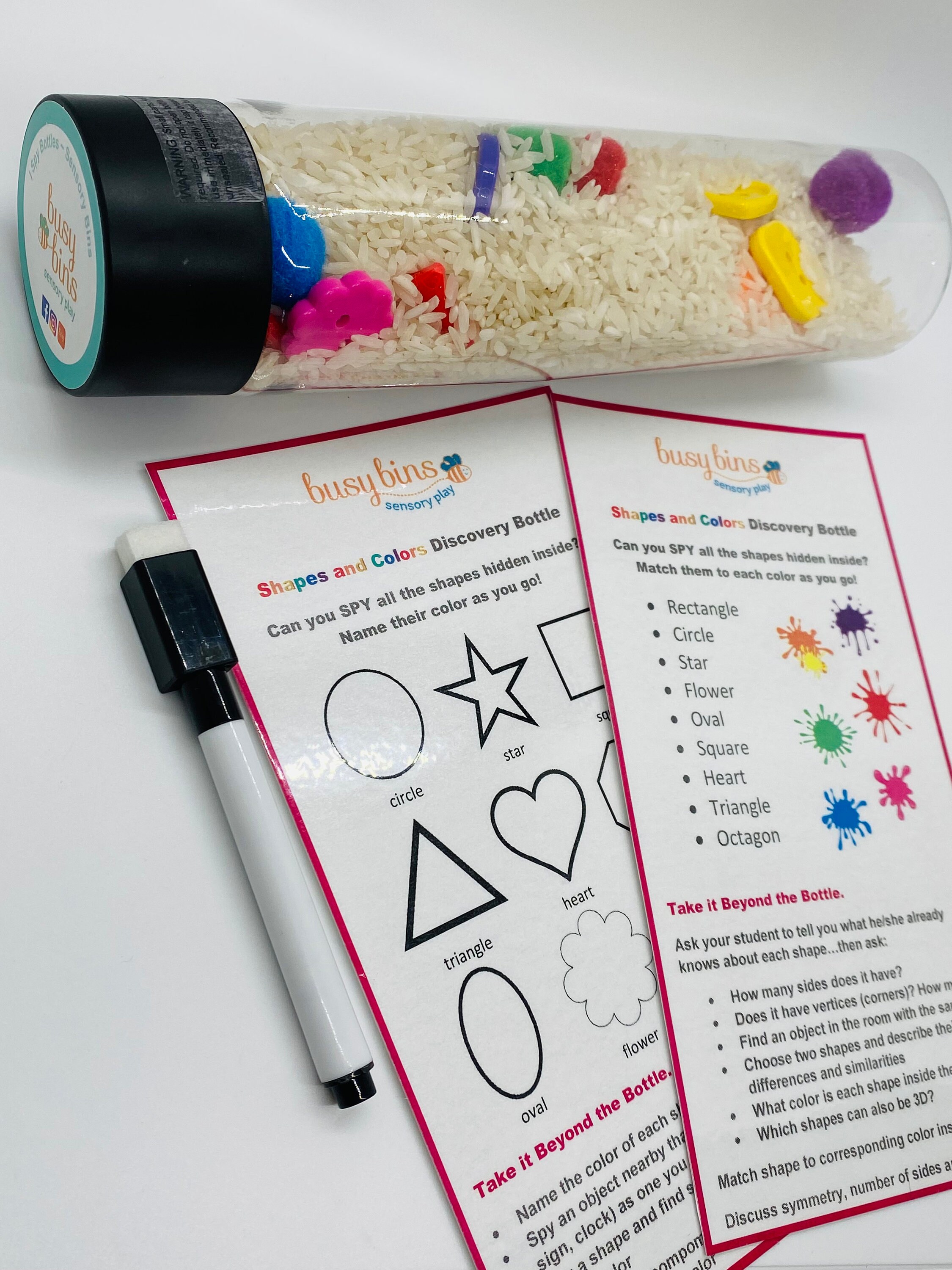 Shapes & Colors I Spy Sensory Bottle I Spy Colors Color - Etsy