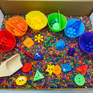 Color Sorting Sensory Bin Rainbow Colors Sensory Color Matching ...