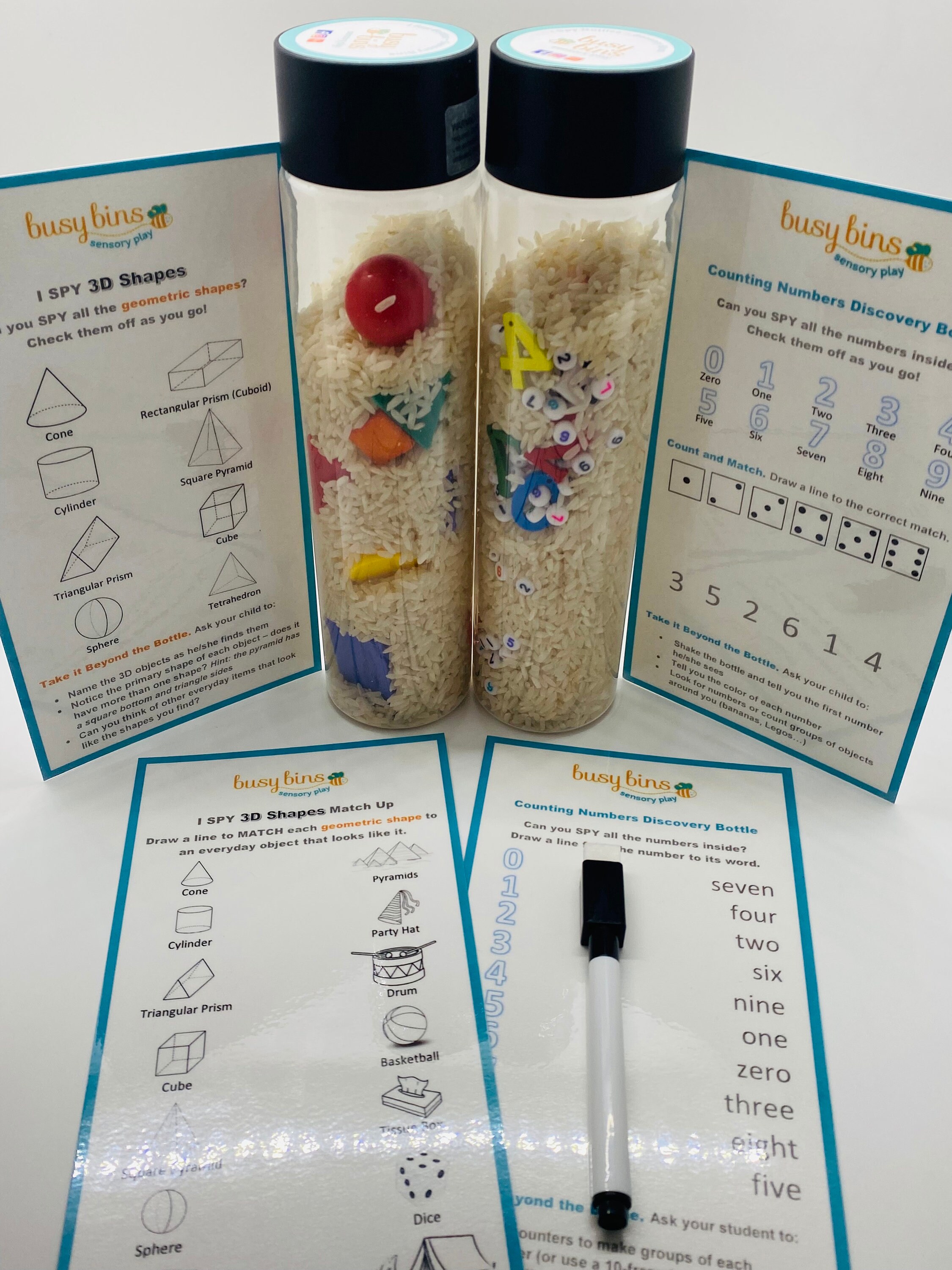 3D Shapes & Numbers Bundle 3D Shapes Activity Prek Counting Game ...