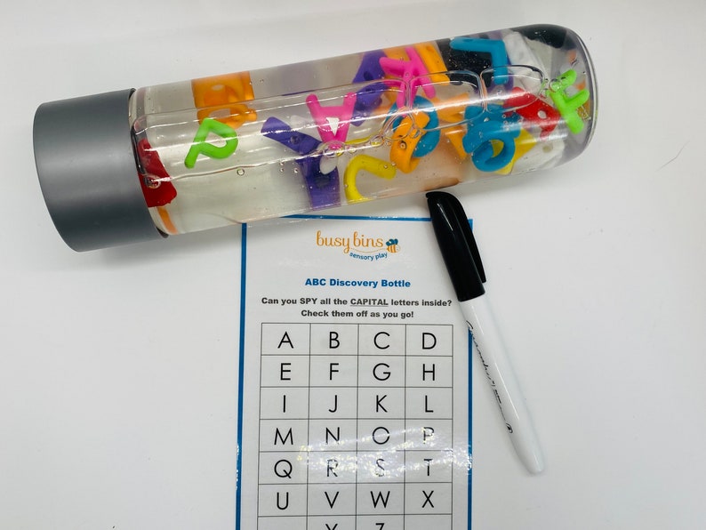 ABC Uppercase Letters Sensory Bottle I Spy Letters Discovery | Etsy