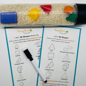 3D Shapes I Spy Sensory Bottle | Geometry Activity | Preschool Shapes ...
