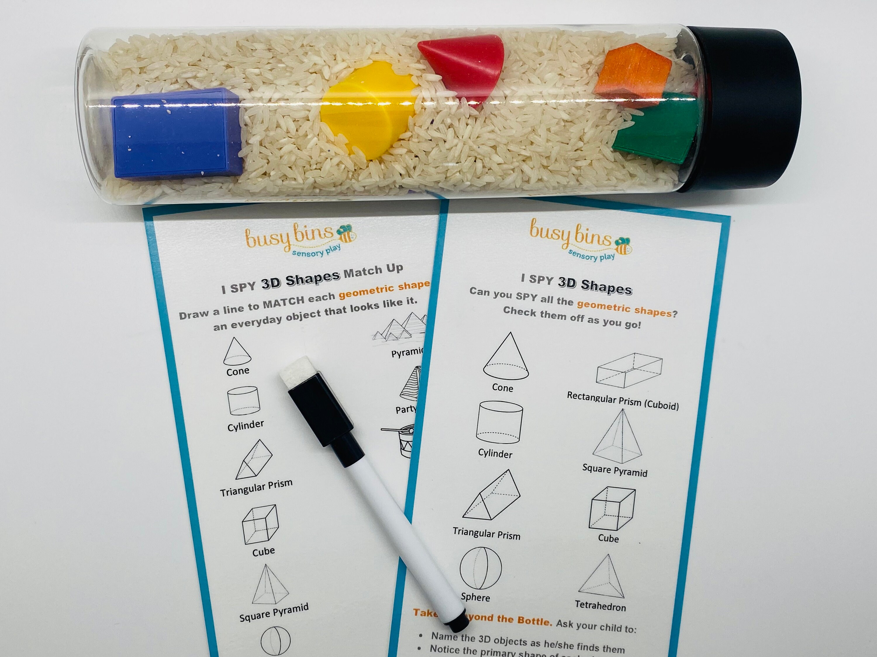 3D Shapes I Spy Sensory Bottle Geometry Activity Preschool - Etsy UK