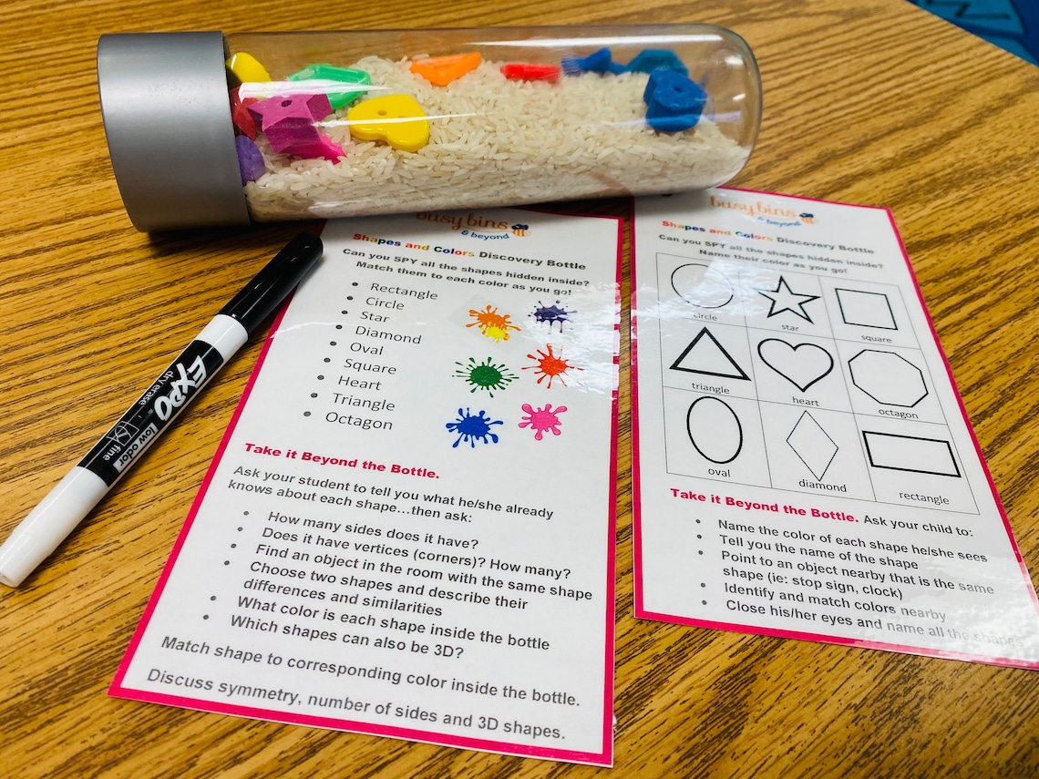 Shapes & Colors I Spy Sensory Bottle I Spy Colors Color - Etsy