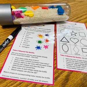 Shapes & Colors I Spy Sensory Bottle I Spy Colors Color Sorting Sensory ...