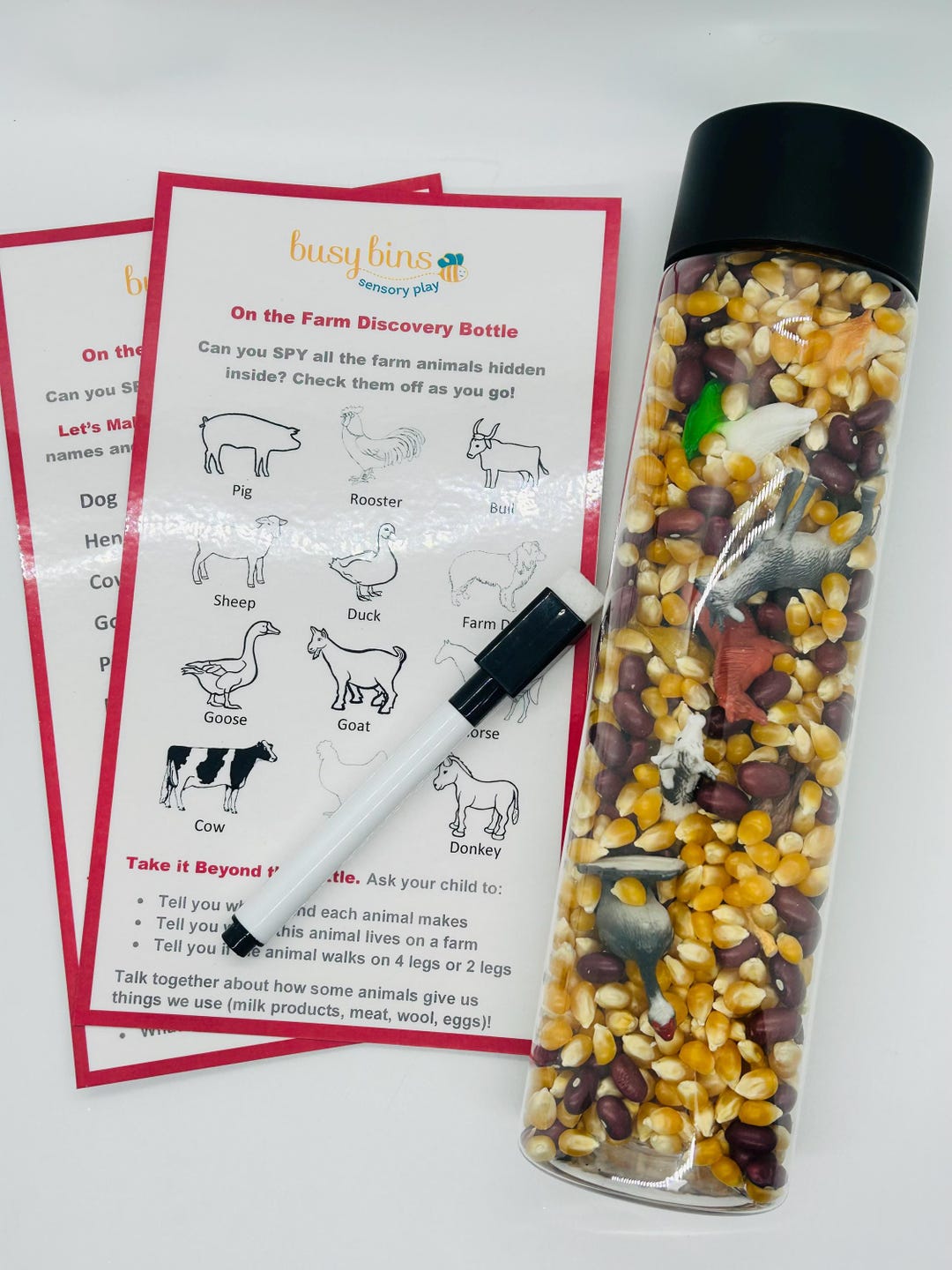 Farm Animals I Spy Bottle | Sensory Bottle With Activity Card ...