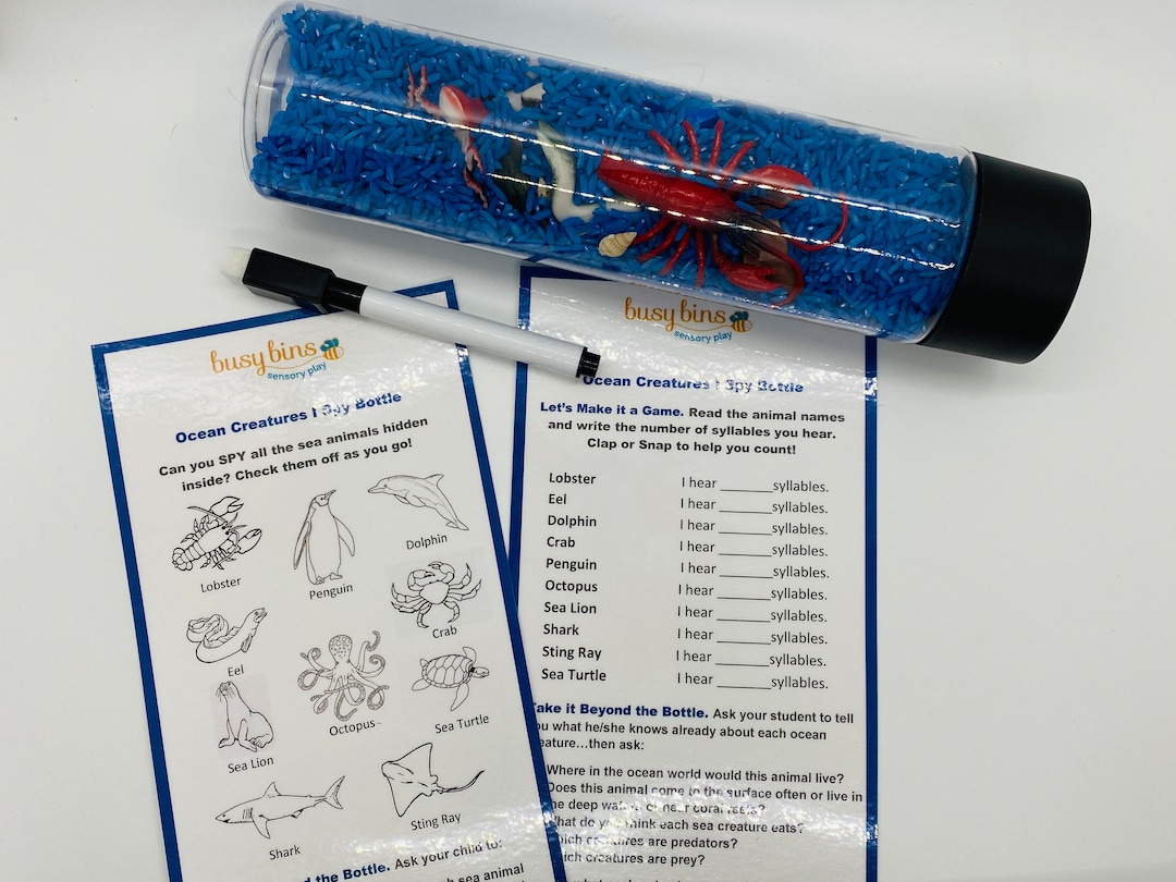 Ocean Animals I Spy Bottle | Sea Life Animals | I Spy Ocean Toy | Under ...
