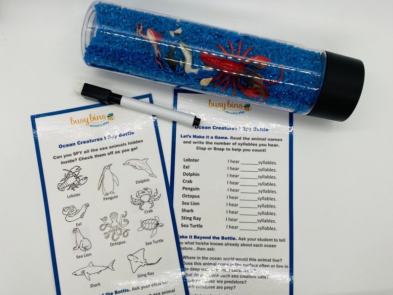 Ocean Animals I Spy Bottle Sea Life Animals I Spy Ocean Toy Under the ...