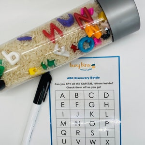 ABC Uppercase Letters Sensory Bottle I Spy Letters Discovery | Etsy