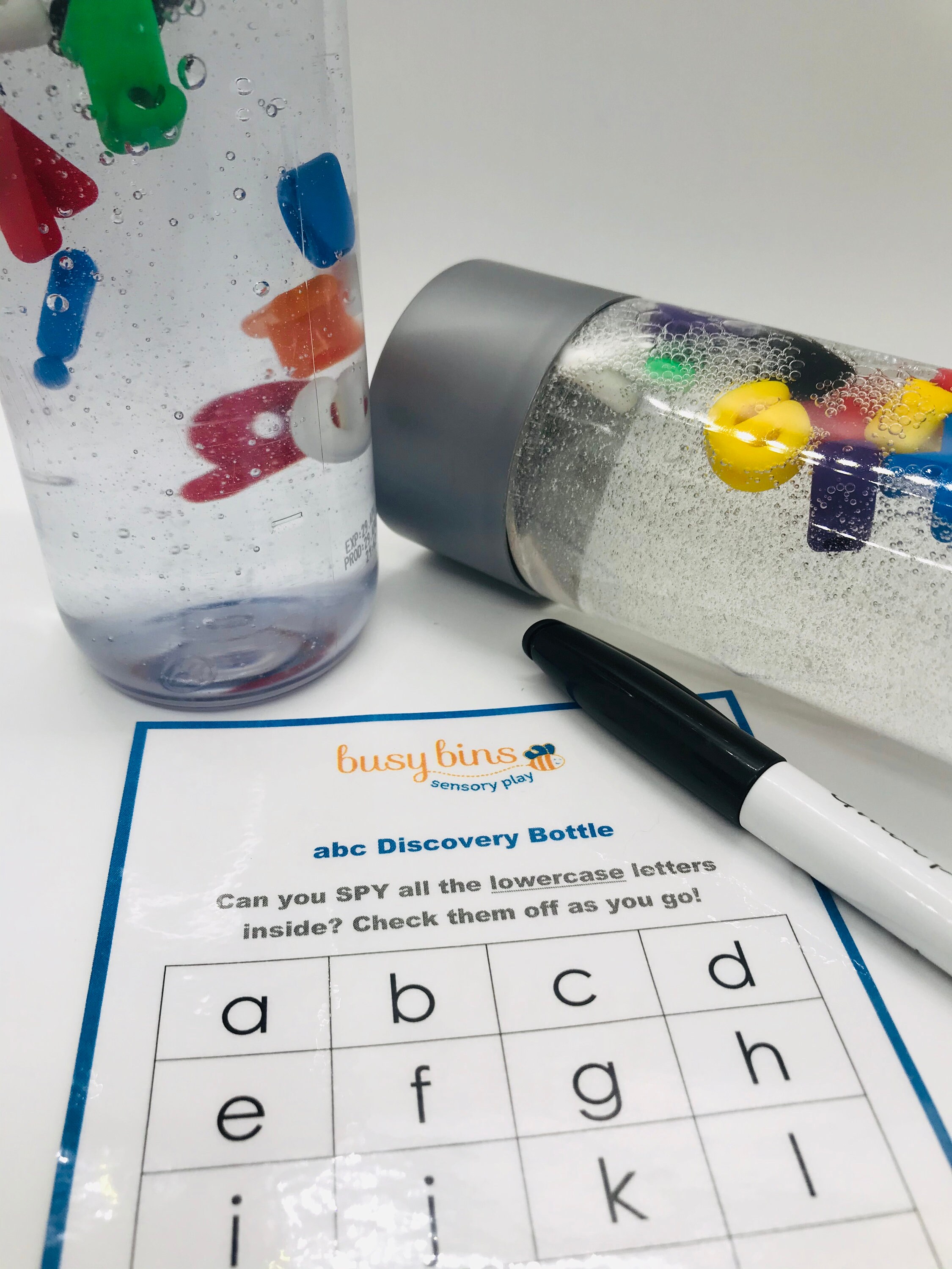 Abc Lowercase Letters Sensory Bottle I Spy Letters Sensory - Etsy