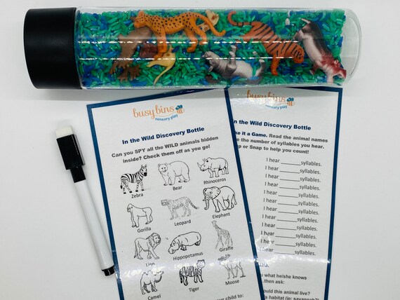 Wild Animals I Spy Bottle Jungle Animals I Spy Animals - Etsy