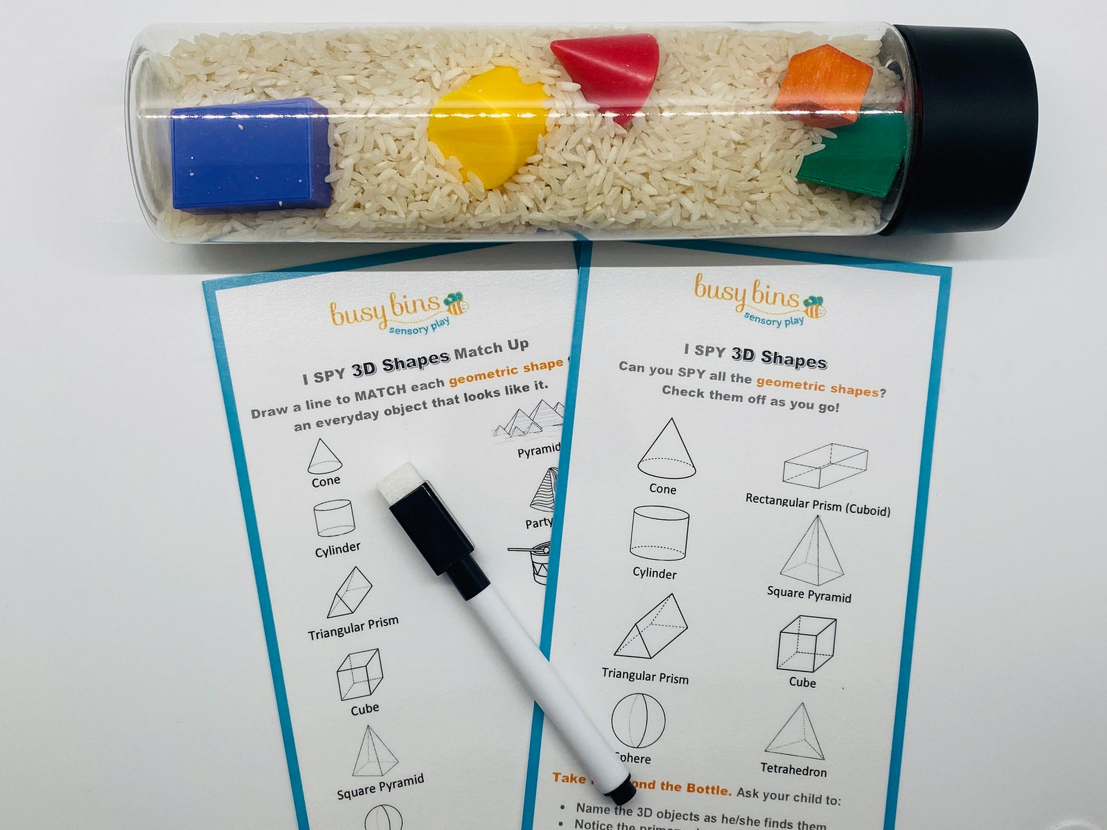 3D Shapes I Spy Sensory Bottle Geometry Activity Preschool - Etsy UK