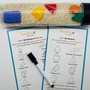 3D Shapes I Spy Sensory Bottle | Geometry Activity | Preschool Shapes ...