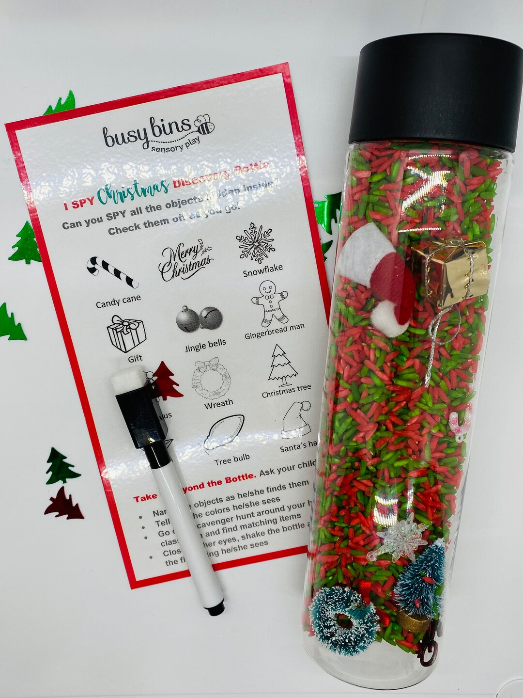 Christmas I Spy Game Christmas Sensory Bottle Holiday Sensory Toy ...