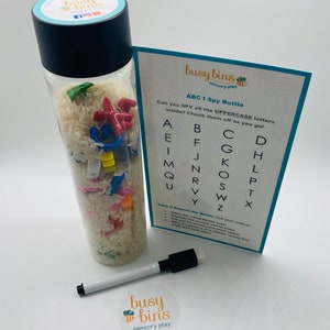 ABC Uppercase Letters Sensory Bottle | I Spy Letters | Preschool ...