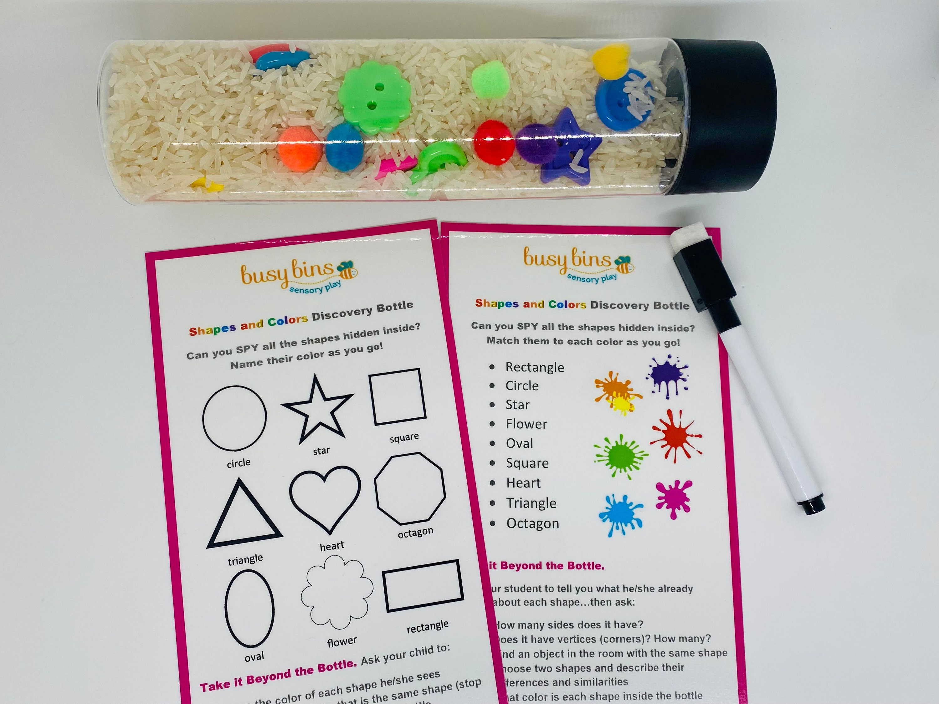 Shapes & Colors I Spy Sensory Bottle I Spy Colors Color - Etsy