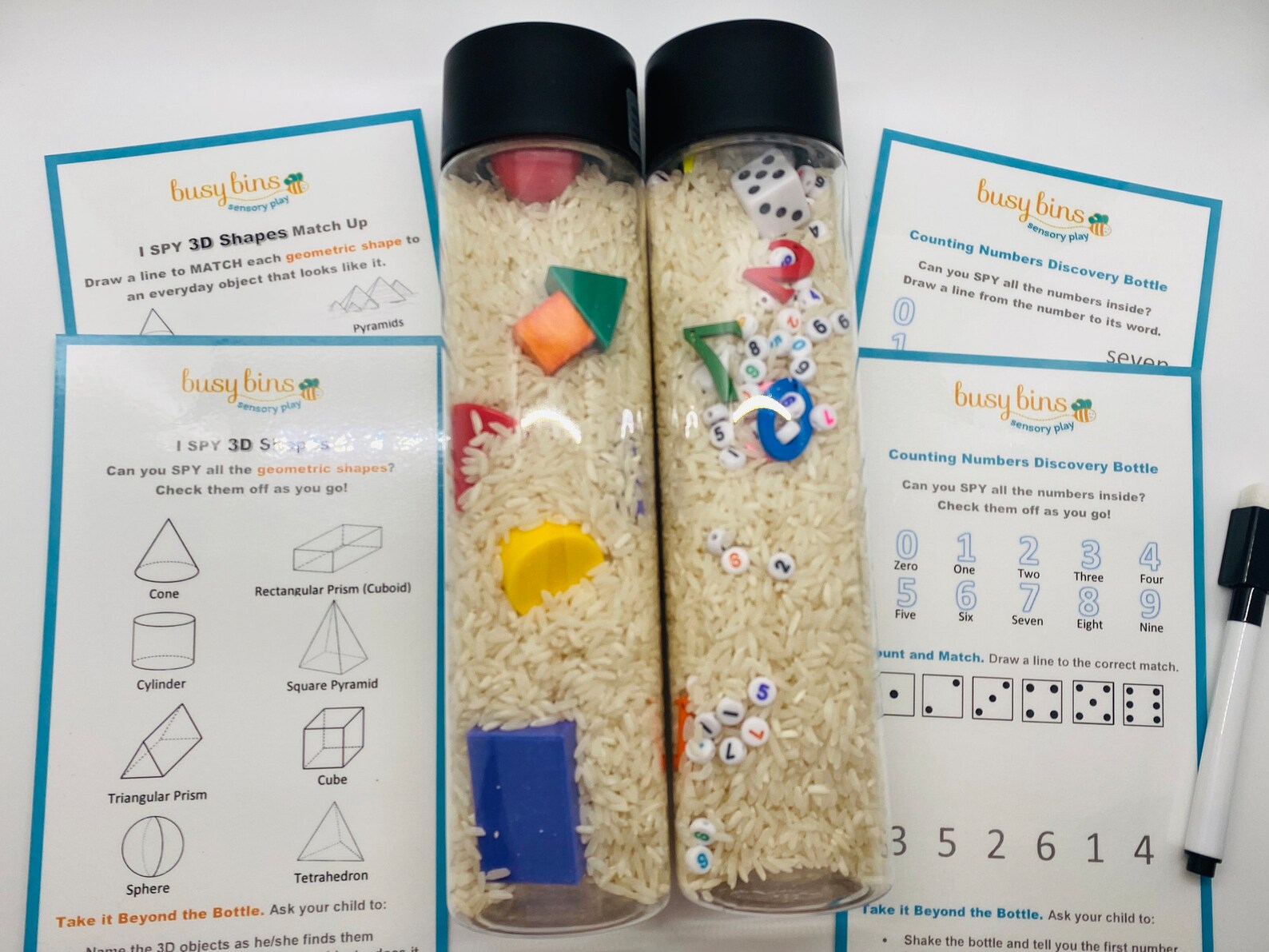 3D Shapes & Numbers Bundle 3D Shapes Activity Prek Counting Game ...