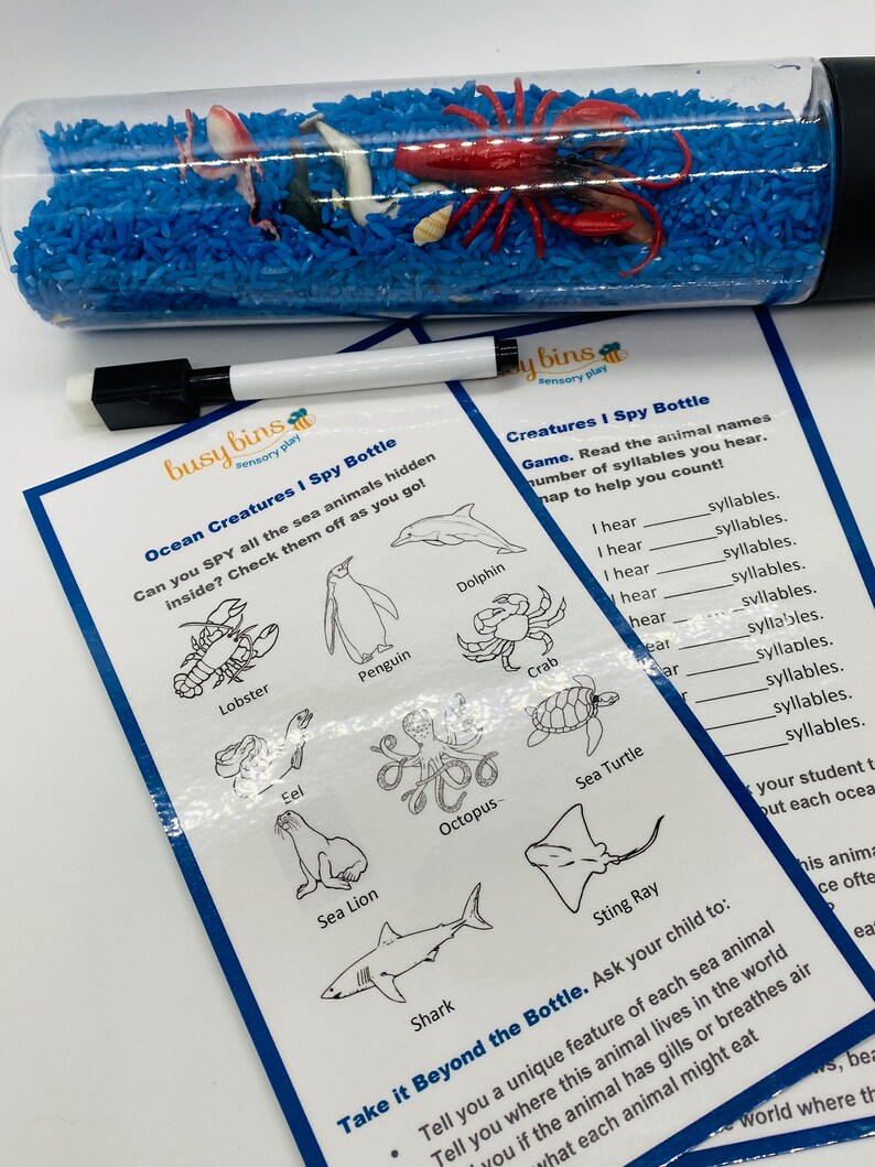 Ocean Animals I Spy Bottle Sea Life Animals I Spy Ocean Toy Under the ...