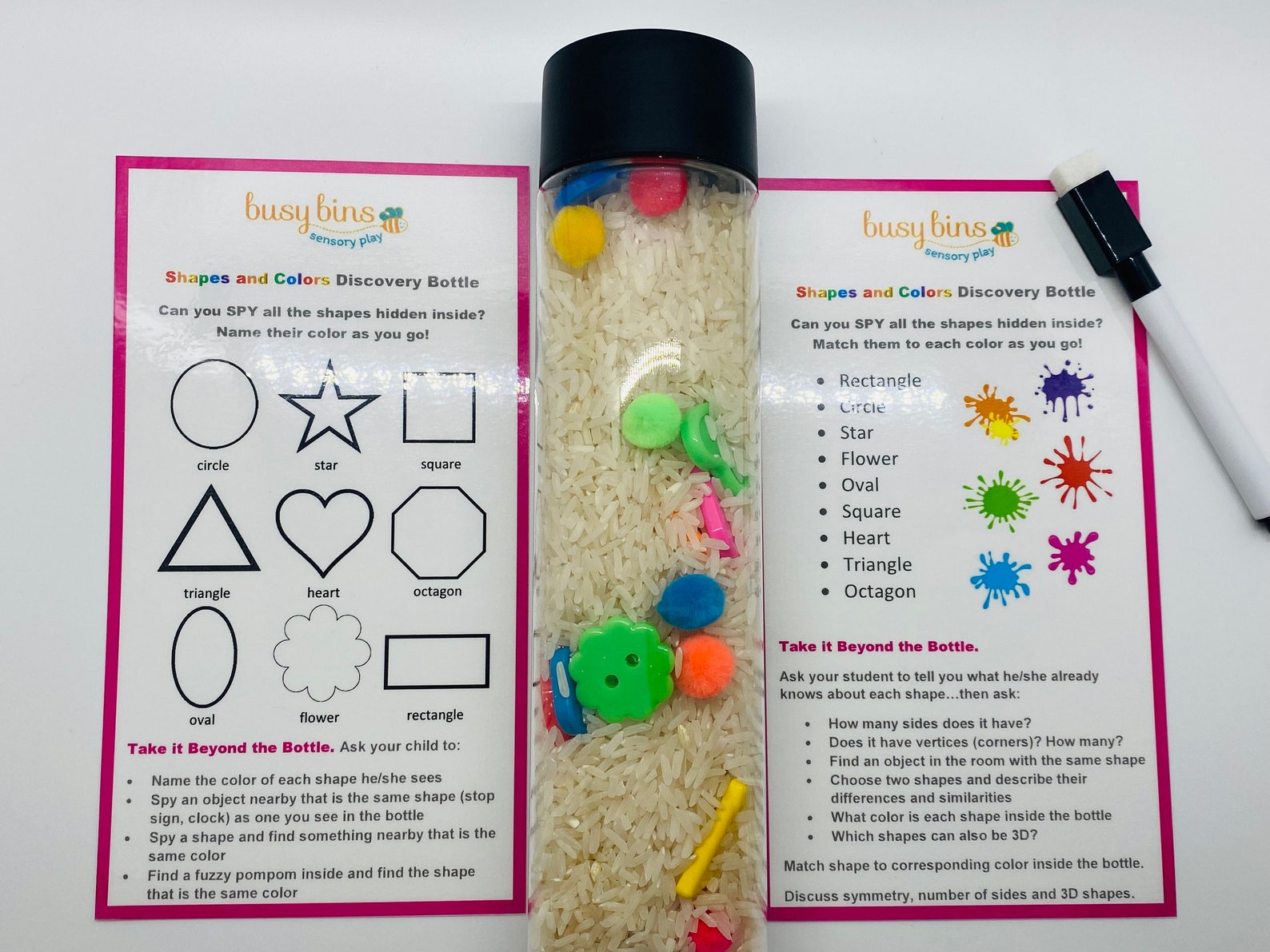 Shapes & Colors I Spy Sensory Bottle I Spy Colors Color - Etsy