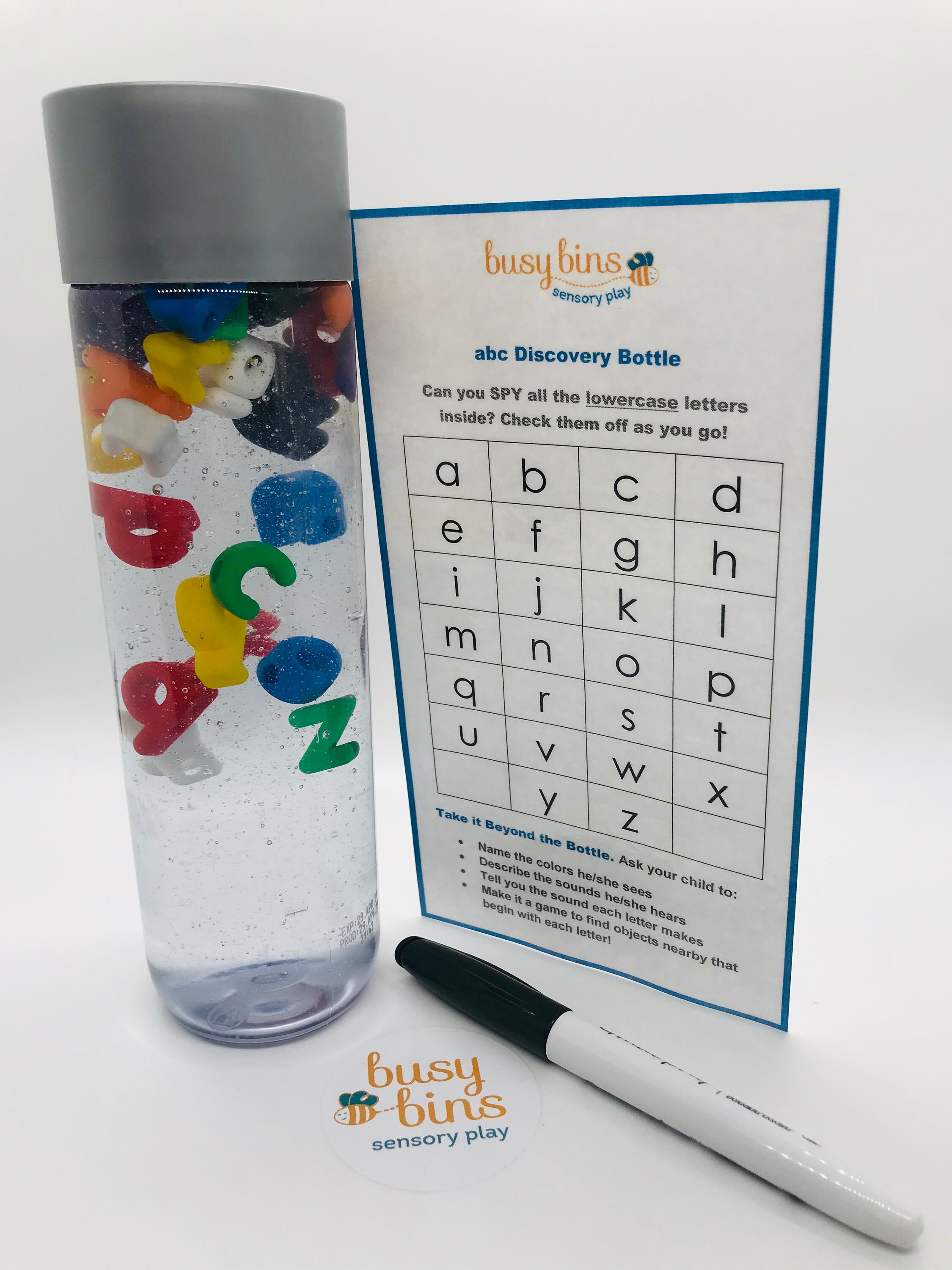 Abc Lowercase Letters Sensory Bottle I Spy Letters Sensory - Etsy