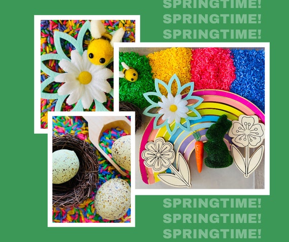 Spring Sensory Bin Bees and Flowers Sensory Bin Rainbow - Etsy