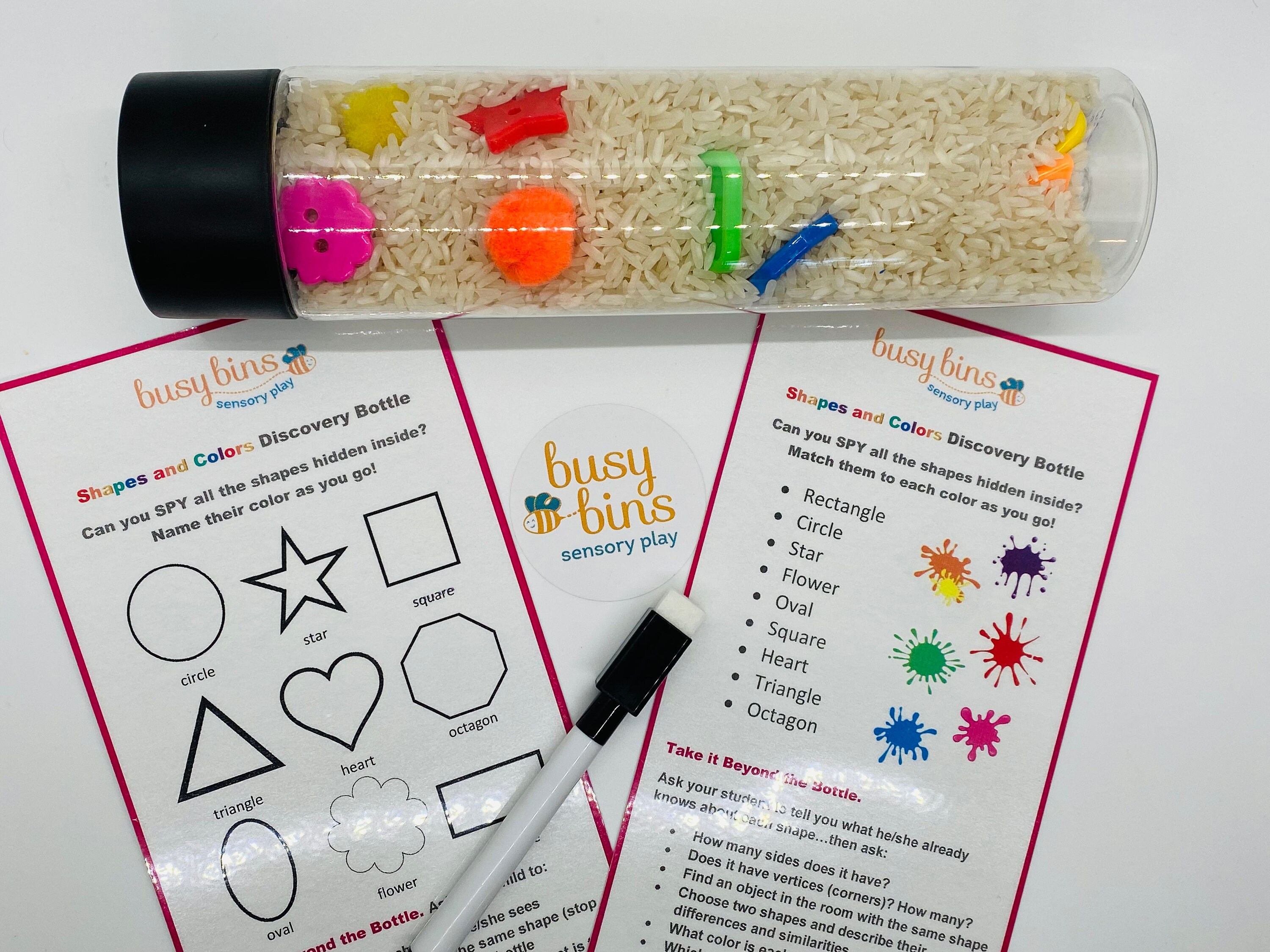 Shapes & Colors I Spy Sensory Bottle I Spy Colors Color - Etsy