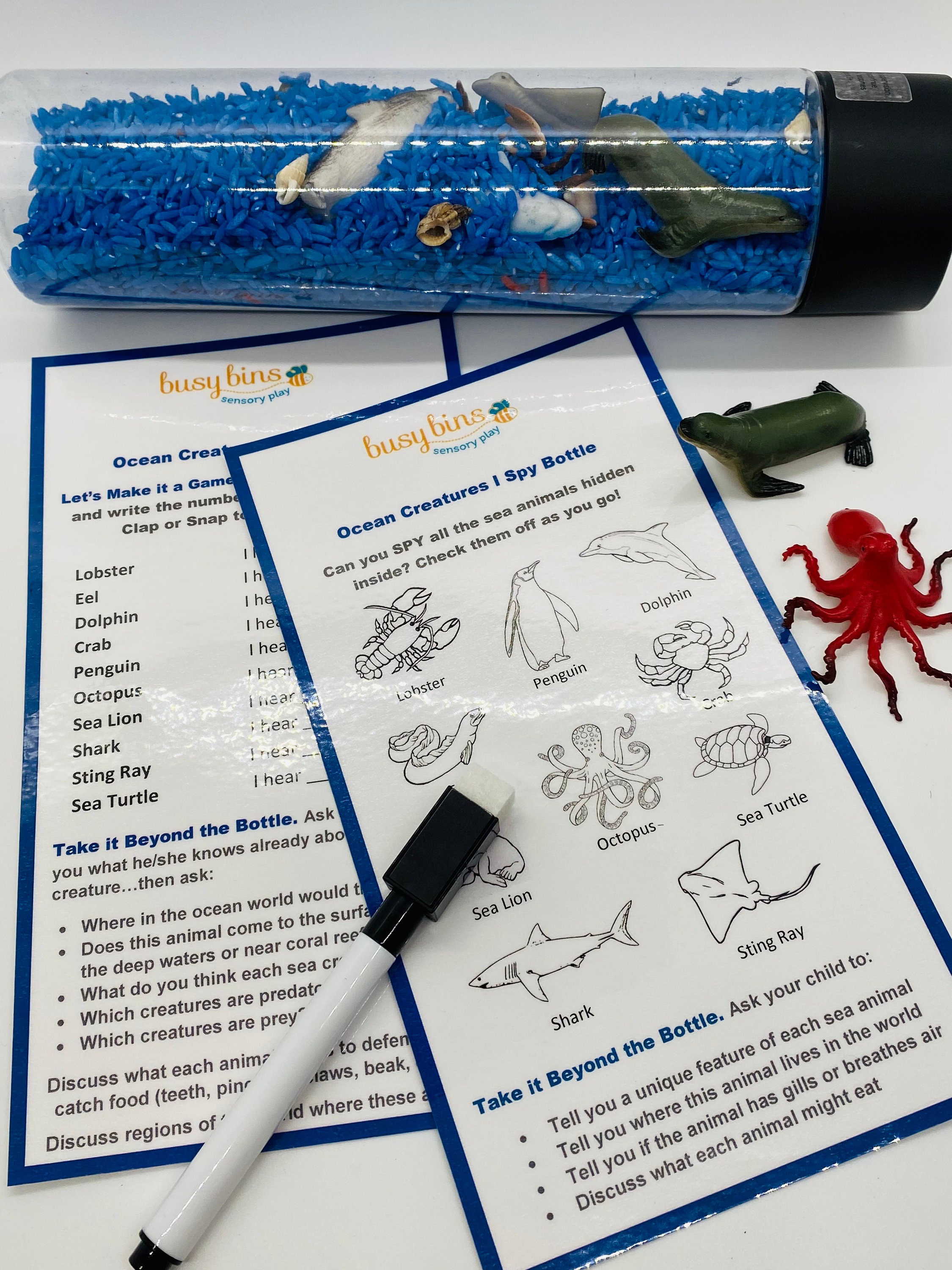 Ocean Animals I Spy Bottle Sea Life Animals I Spy Ocean Toy Under the ...