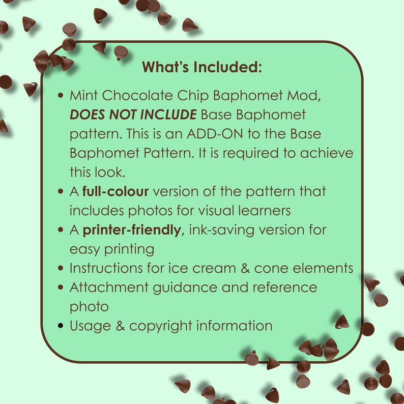 Mint Chocolate Chip Baphomet Crochet Pattern Mod: Occult Amigurumi (PDF ...