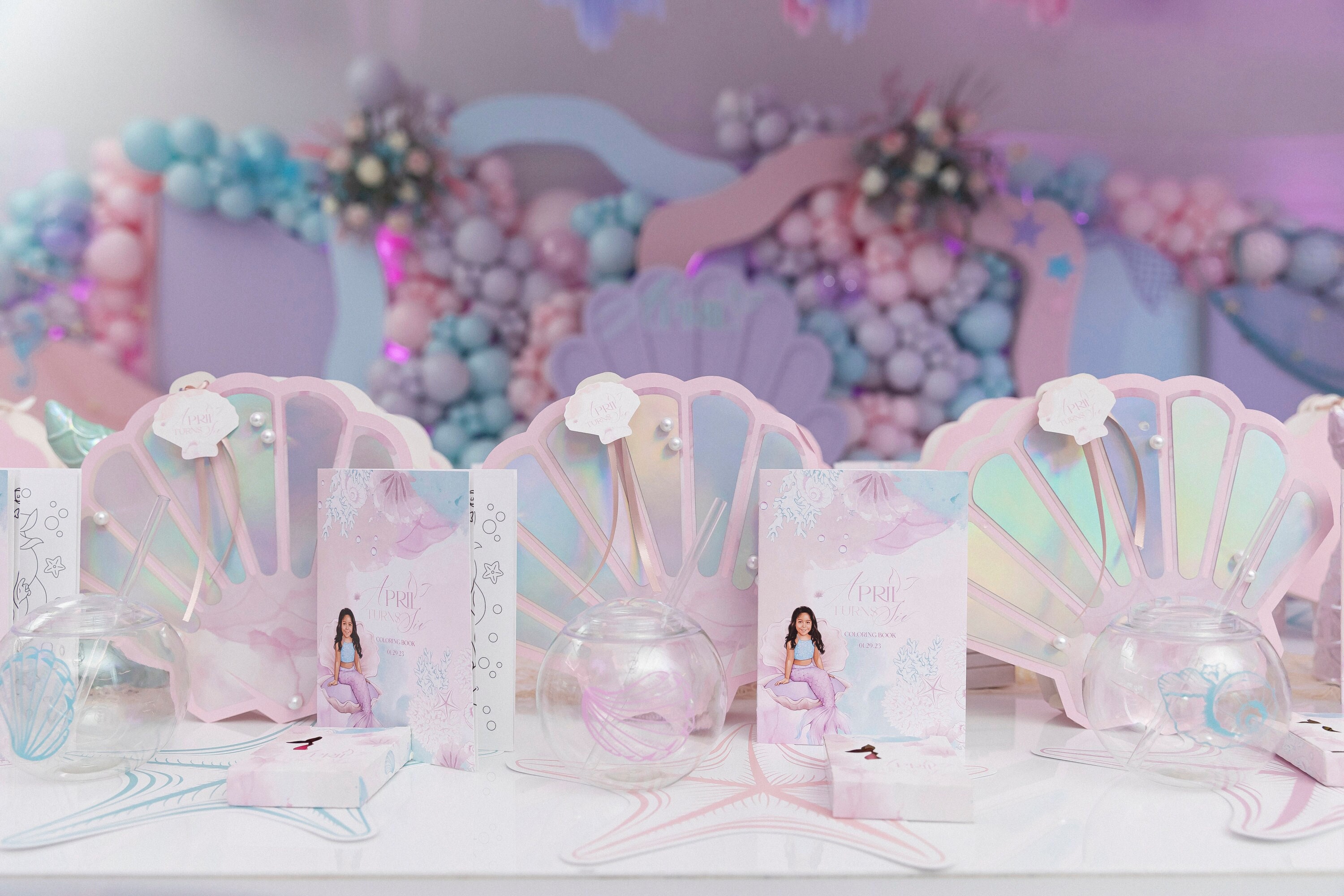 Mermaid Seashell Favor Box With Custom Tag, Mermaid Birthday, Mermaid ...