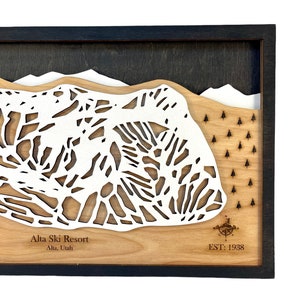 Alta Ski Resort, Alta, Utah: Ski Trail Map, Ski House Decor, 3D Layered ...