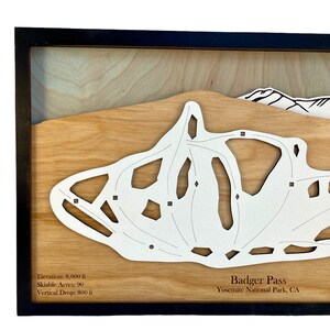 Badger Pass, Yosemite National Park, California- Ski Trail Map, 3D ...